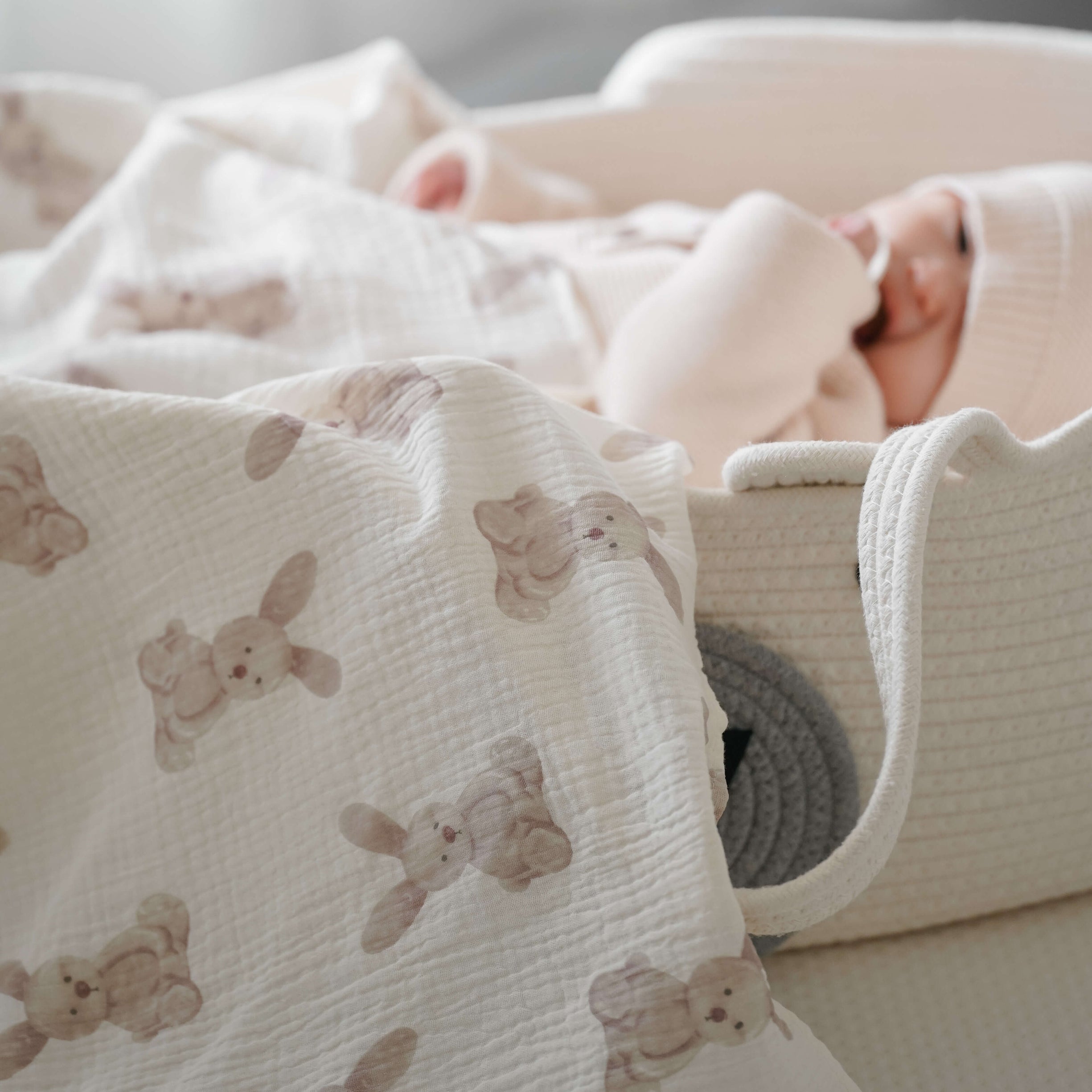 The Bunny Muslin Blanket Swaddle – Cozy Crew Club